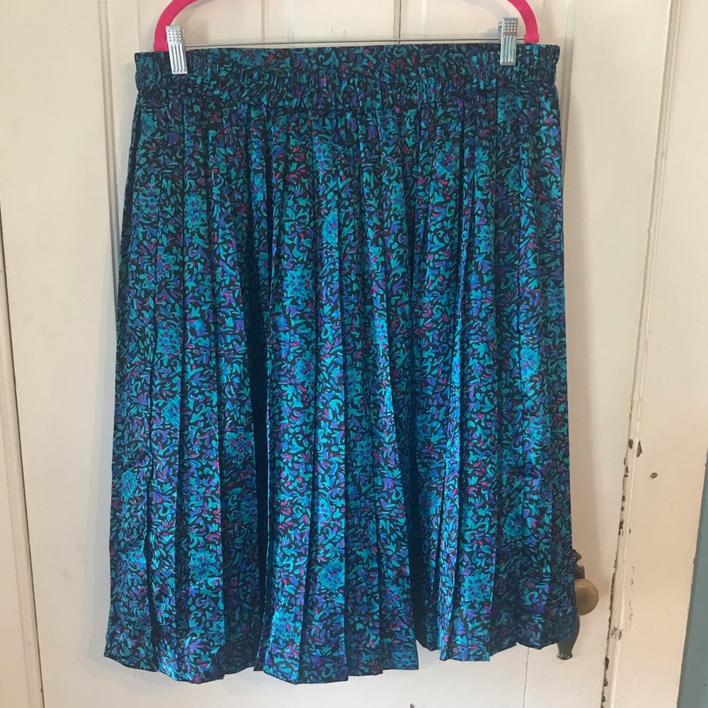 Jewel Toned Vintage Koret Pleated Skirt, Size 16 - Gem